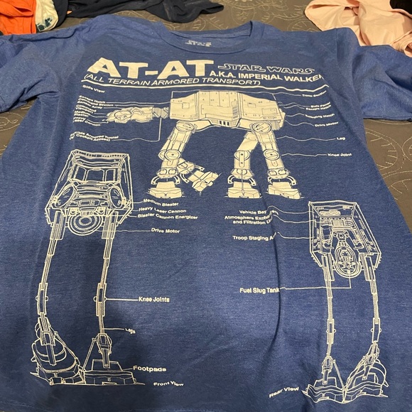 Star Wars | Tops | Star Wars Blue Atat Schematic Tee | Poshmark